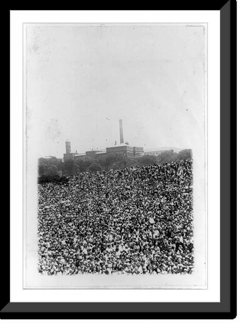 Historic Framed Print, [Crowds gathered at the Washington Monument ...