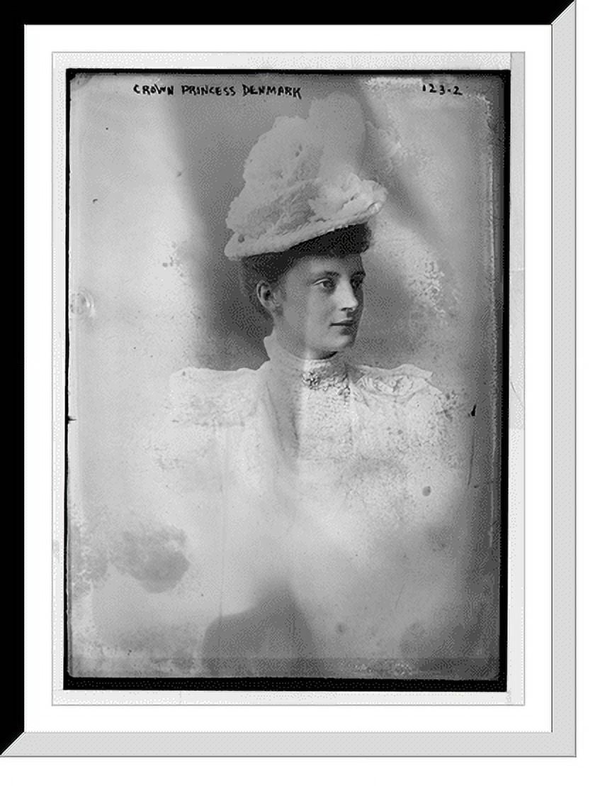 Historic Framed Print, Crown Princess of Denmark, portrait bust, 17-7/8 ...
