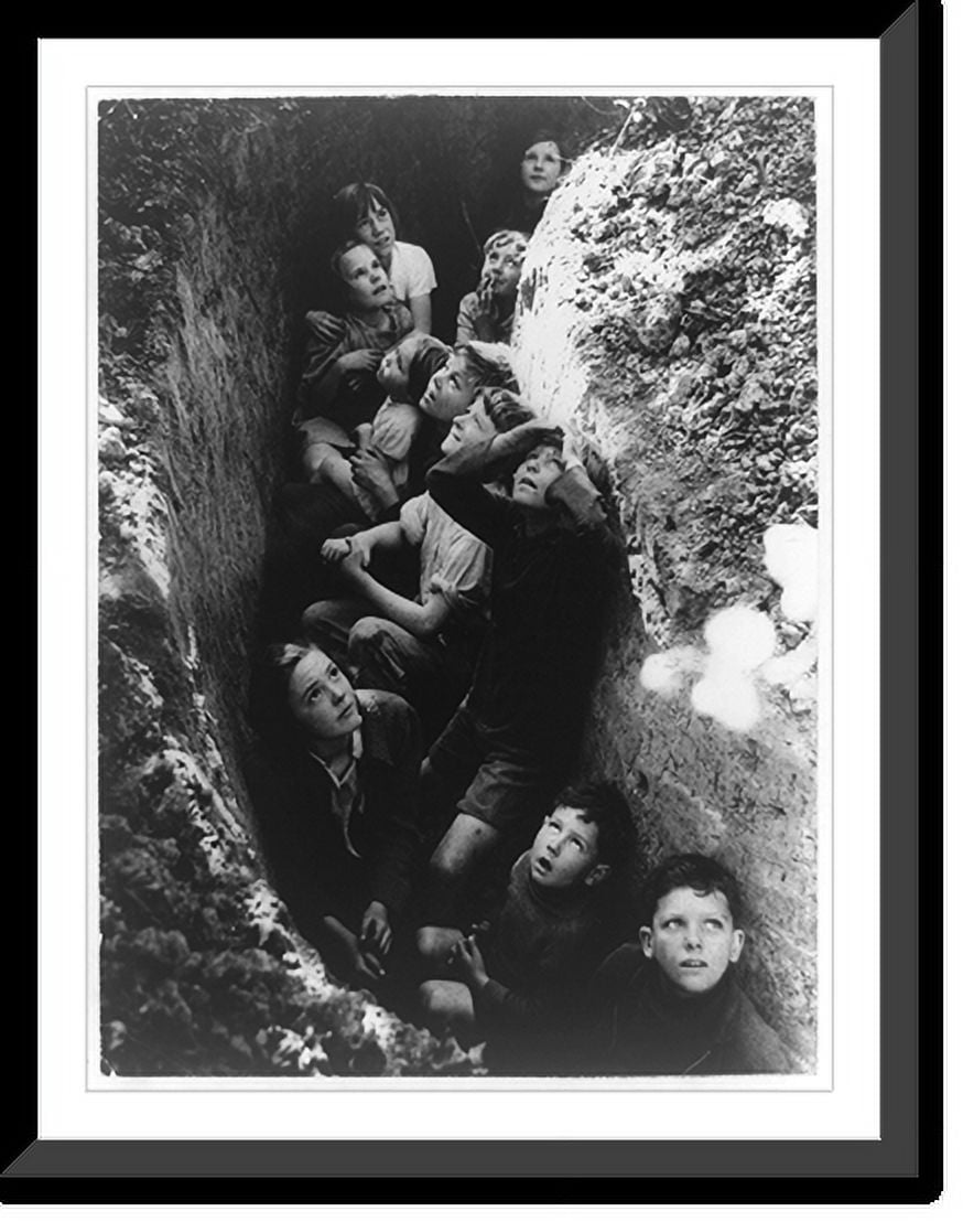 Historic Framed Print, Curiosity overrode fear in the faces of these ...