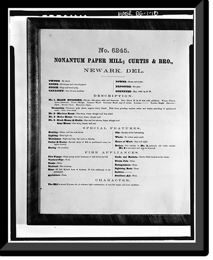 Historic Framed Print, Curtis Paper Mill, Route 72, Newark, New Castle ...