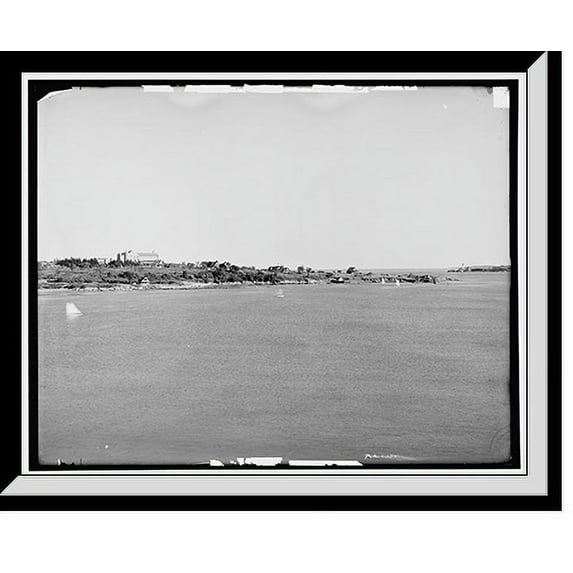 Historic Framed Print, Cushing's Island from Fort Scammell, Portland ...