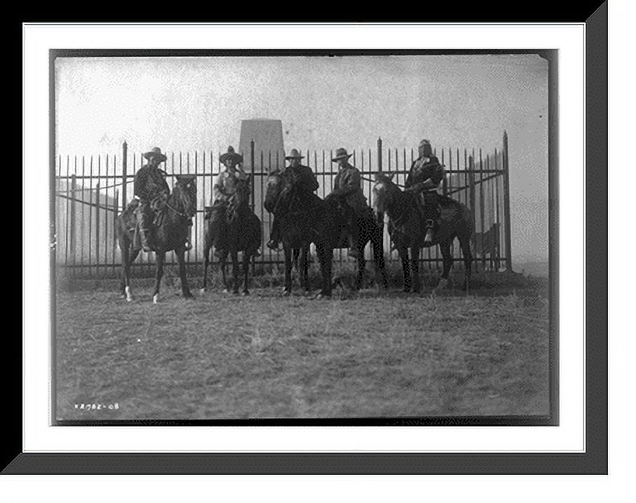 Historic Framed Print, Custer monument and group, 17-7/8" x 21-7/8 ...