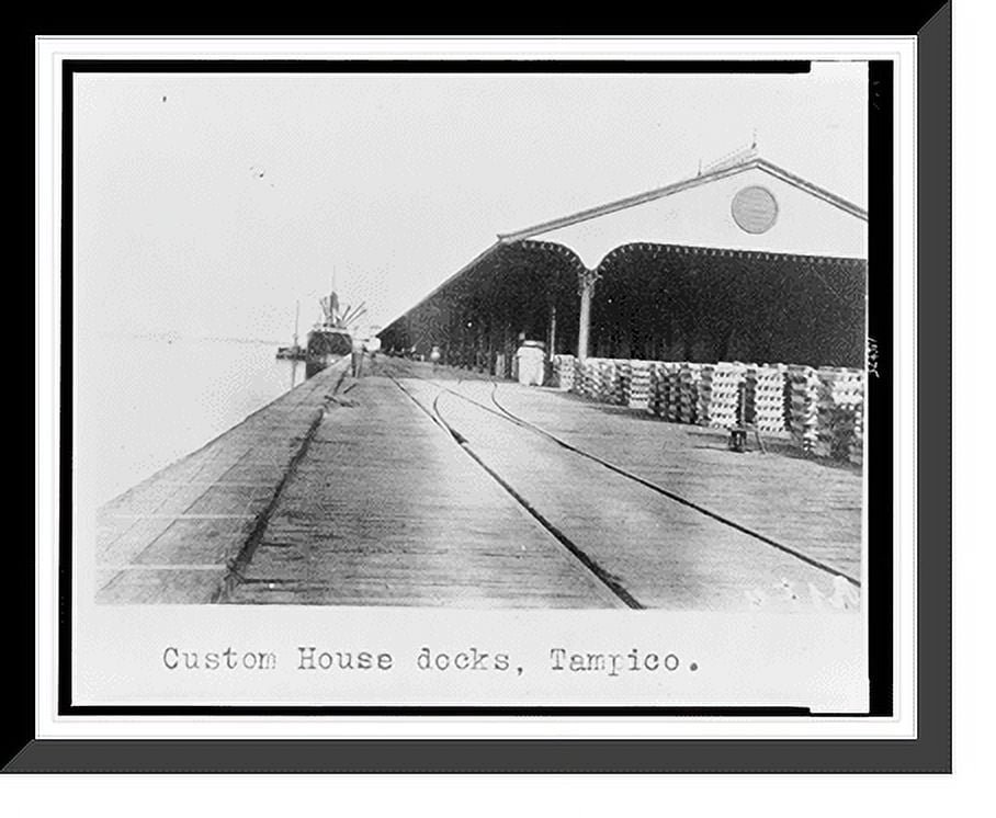 Historic Framed Print, Custom House docks, Tampico, 17-7/8" x 21-7/8 ...