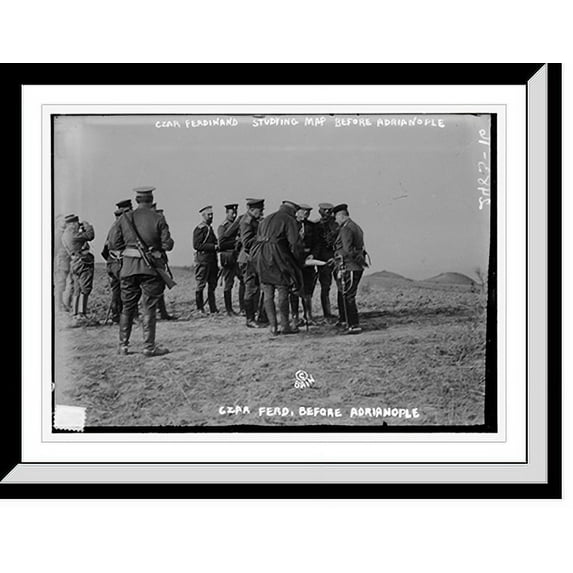 Historic Framed Print, Czar Ferd. studying map before Adrianople, 17-7/ ...