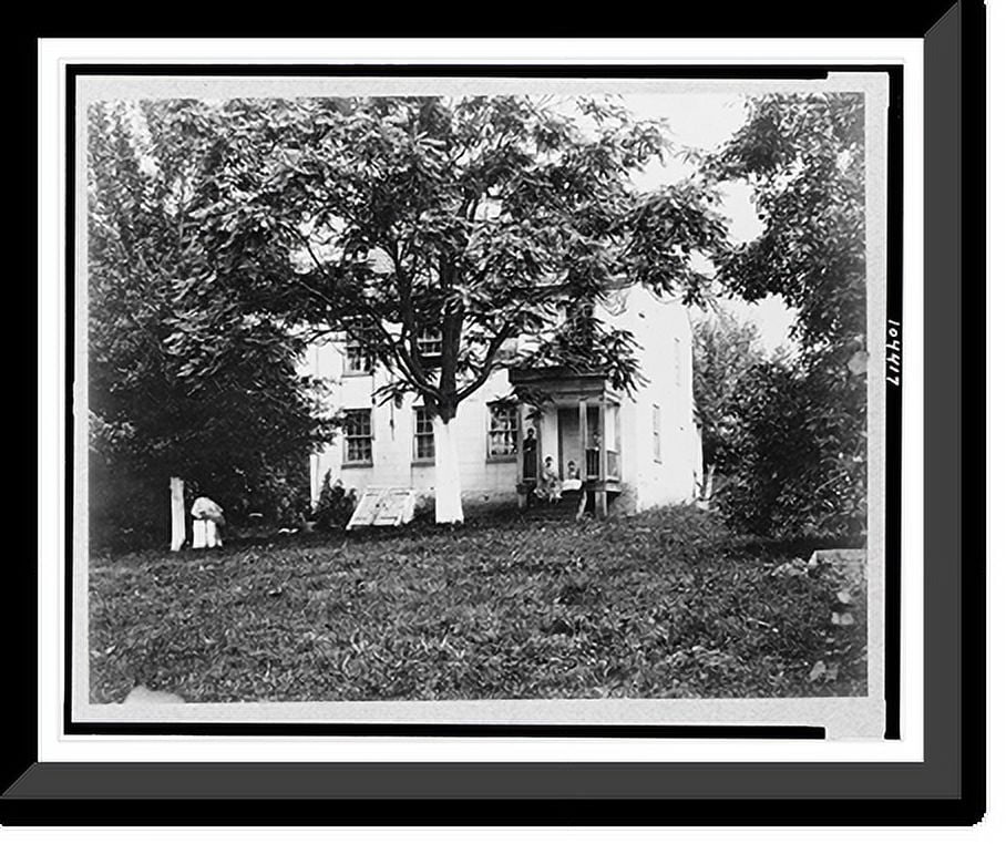 Historic Framed Print, [D.R. Miller house, with family on porch ...