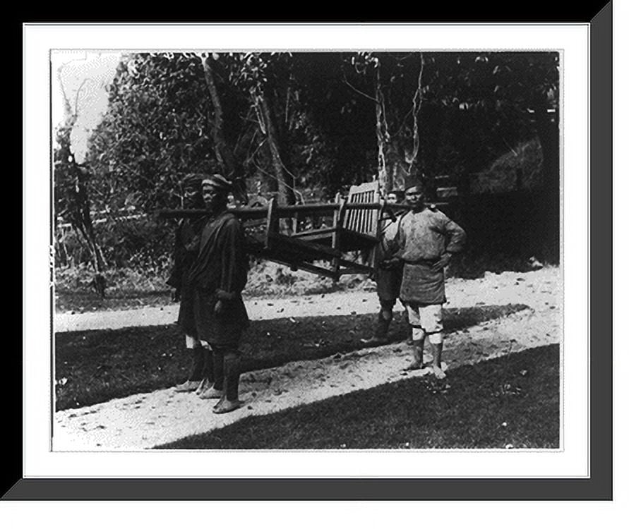 Historic Framed Print, Dandy" and bearers, Darjeeling, India.", 17-7/8 ...