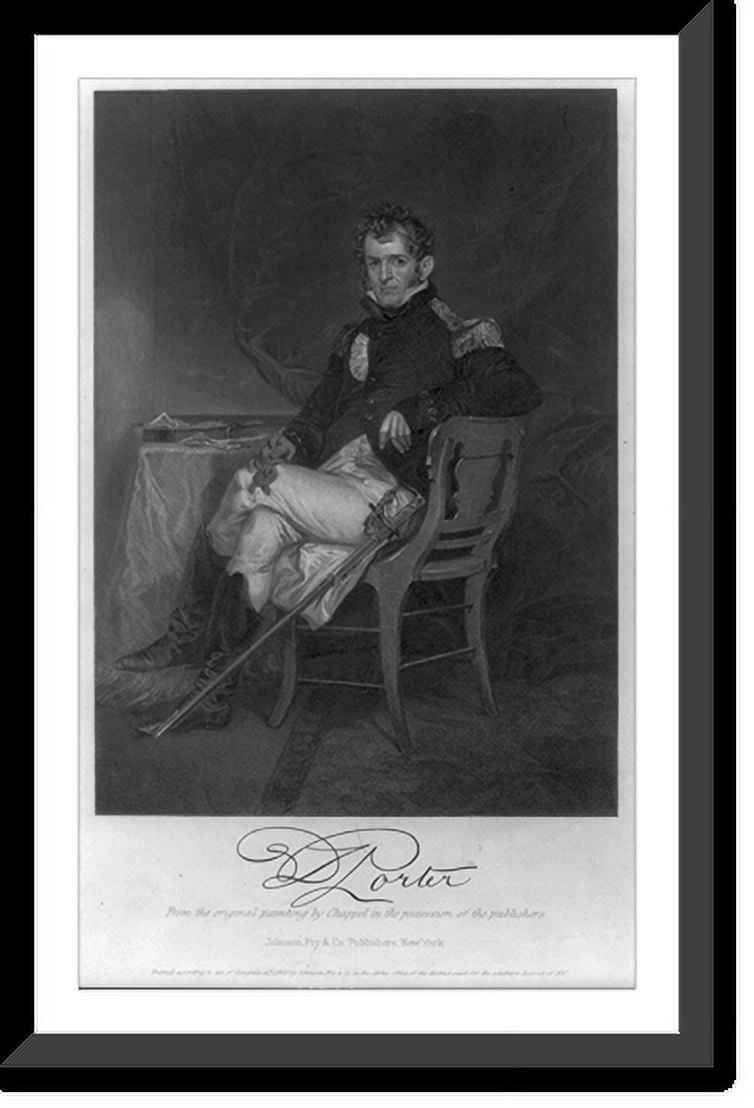 Historic Framed Print, [David Porter, 1780-1843, full, seated, facing ...