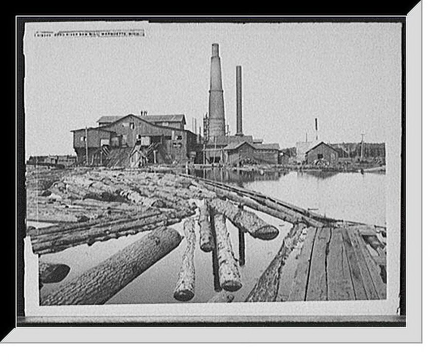 Historic Framed Print, Dead River saw mill, Marquette, Mich., 17-7/8" x ...
