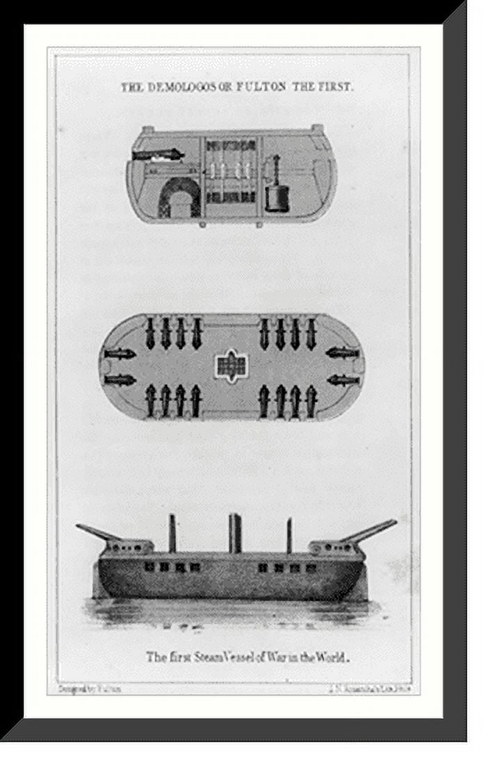 Historic Framed Print, The Demologos or Fulton the first The first ...