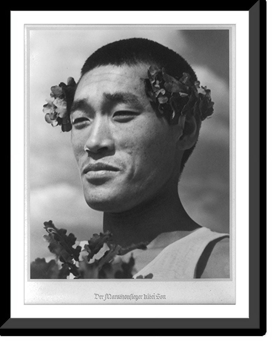 Historic Framed Print, Der Marathonsieger Kitei Son, 17-7/8" x 21-7/8 ...