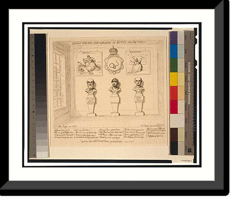 Historic Framed Print, Design for the new gallery of busts and pictures ...