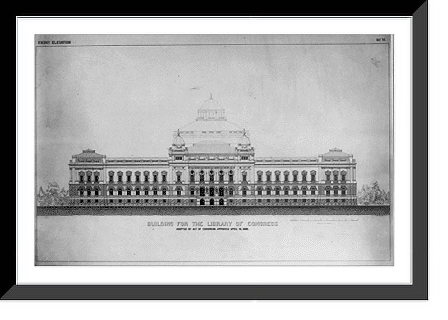Historic Framed Print, Designs for Building for the Library of Congress ...