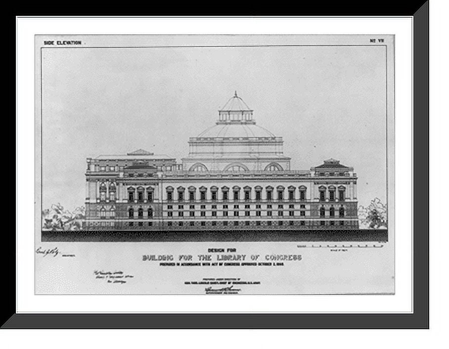 Historic Framed Print, Designs for Building for the Library of Congress ...