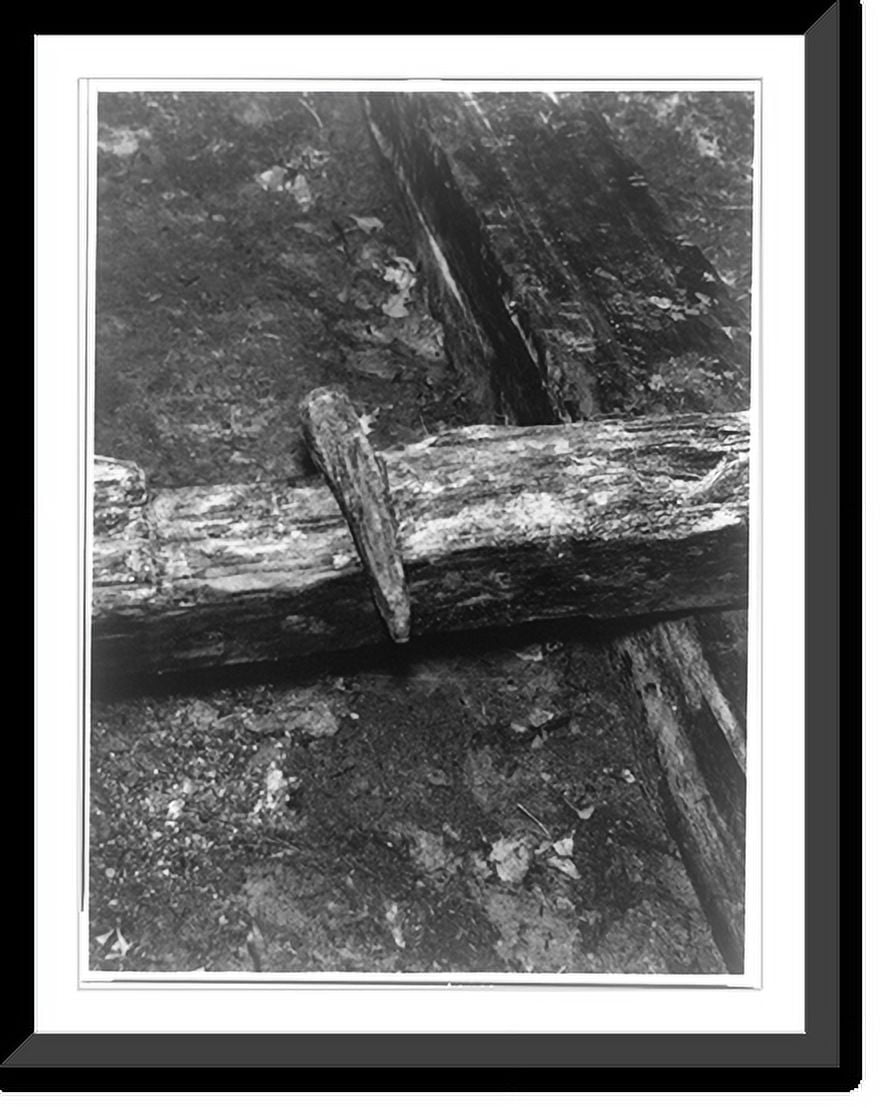 Historic Framed Print, [Detail of railroad track showing wedge by which ...