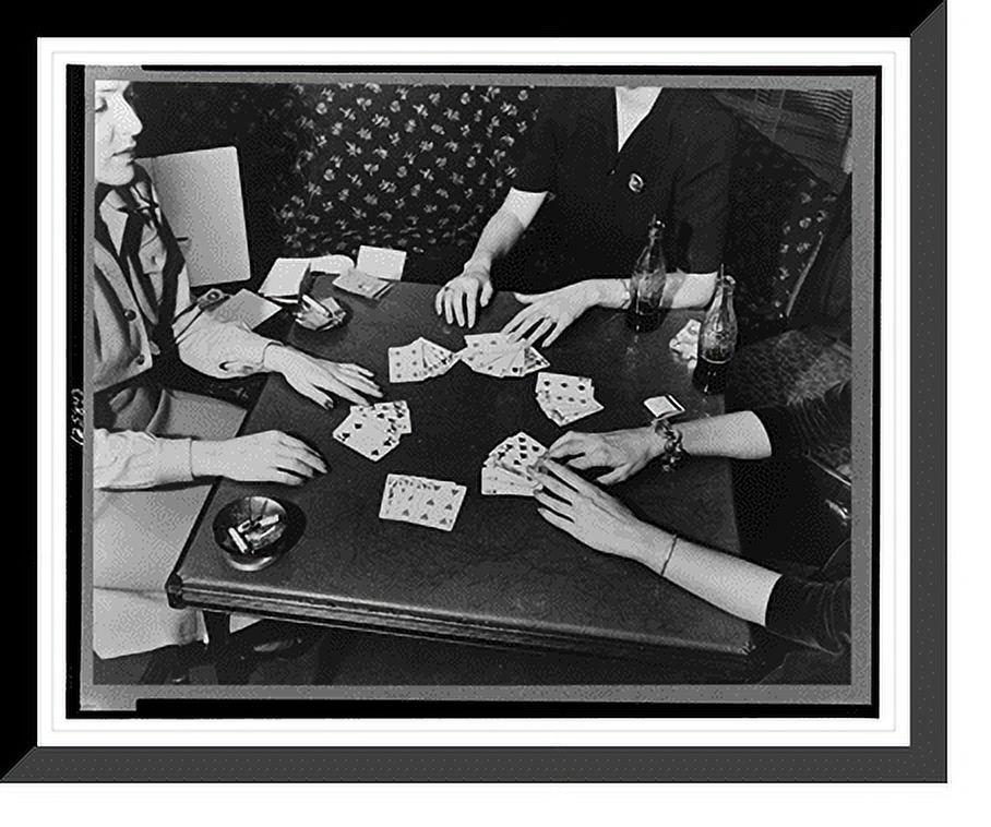Historic Framed Print, Detroit, Michigan. Poker hand and hands of girl ...