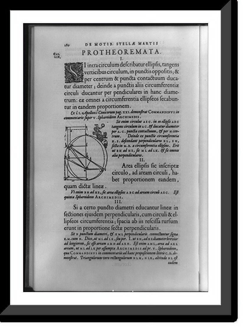 Historic Framed Print, [Diagram demonstrating Kepler's two laws of ...