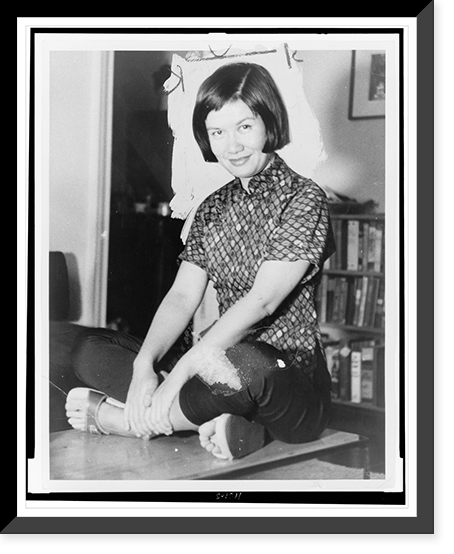 Historic Framed Print, [Diana Chang, full-length portrait, seated with ...