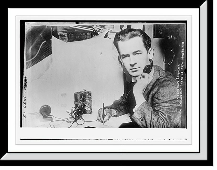 Historic Framed Print, Dictograph used by Burns detectives in securing ...