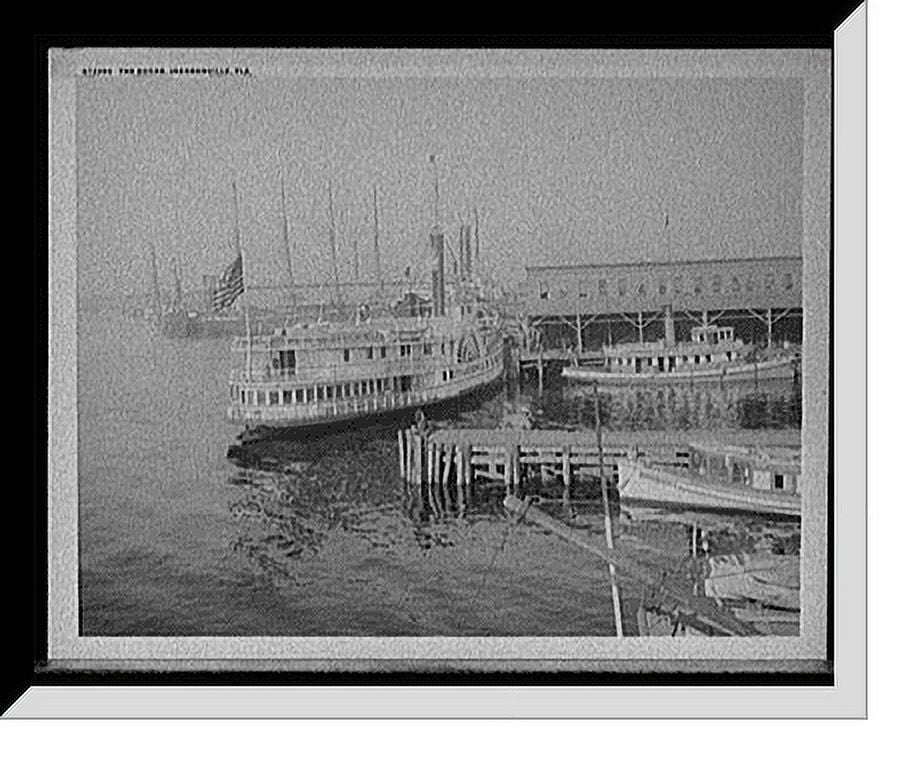 Historic Framed Print, Docks, Jacksonville, Fla., The, 17-7/8" x 21-7/8 ...