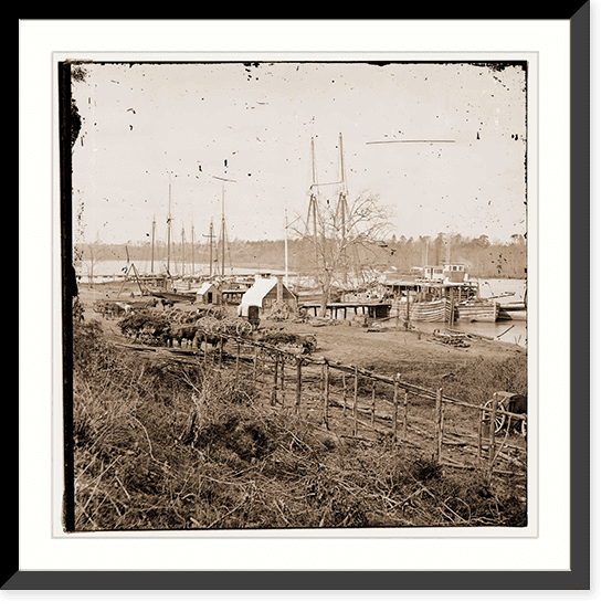 Historic Framed Print, Docks with transports, 17-7/8" x 21-7/8 ...