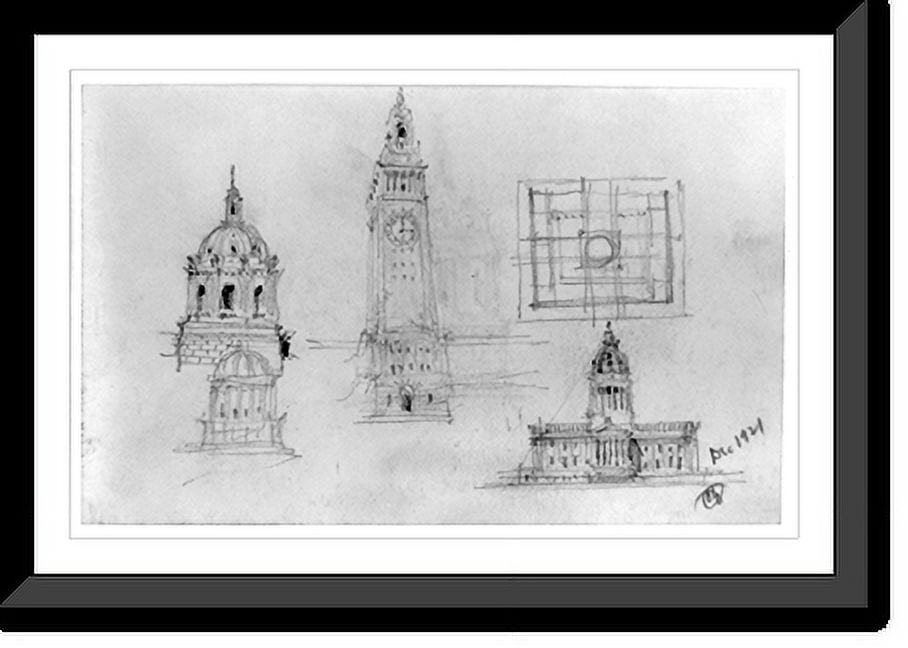 Historic Framed Print, [Domes and towers, probably for West Virginia ...