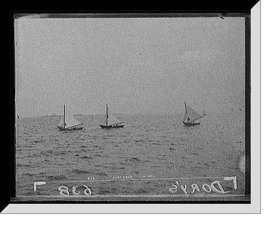 Historic Framed Print, Dory race, I.H. Reg., 17-7/8" x 21-7/8 ...