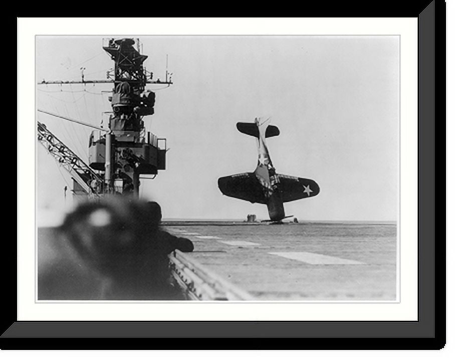 Historic Framed Print, [Douglas SBD Dauntless" dive bomber balanced on ...