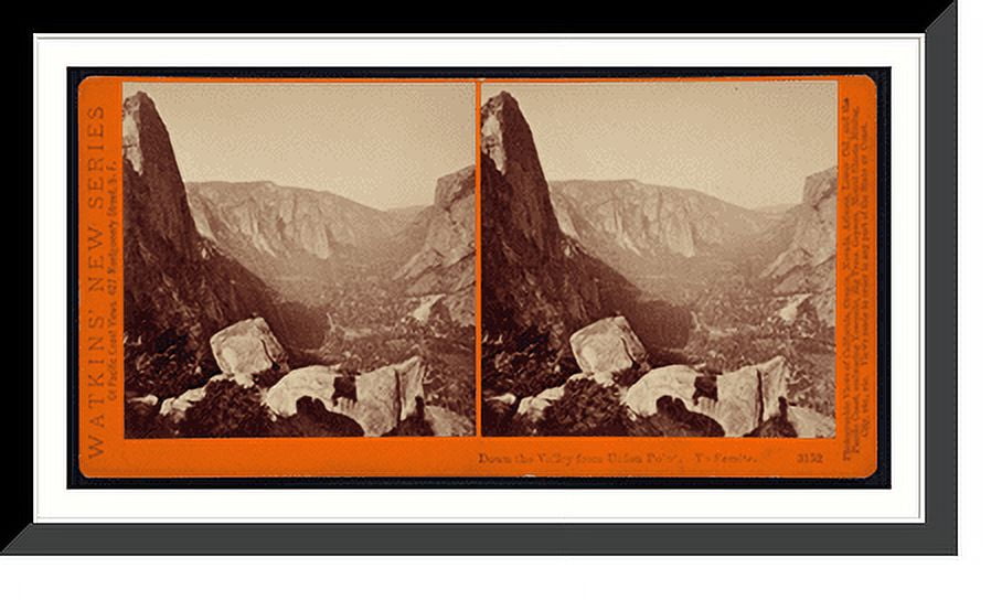 Historic Framed Print, Down the valley from Union Point Yosemite., 17-7 ...