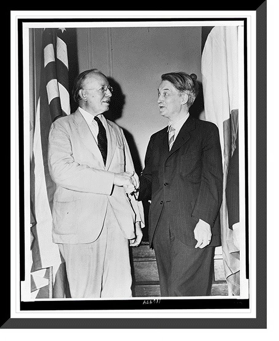 Historic Framed Print, [Dr. Alvin Johnson, left in three-quarter length ...