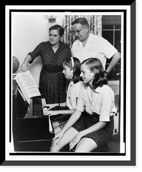 Historic Framed Print, [Dr. Frances O. Kelsey and husband Ellis Kelsey standing, while their ...