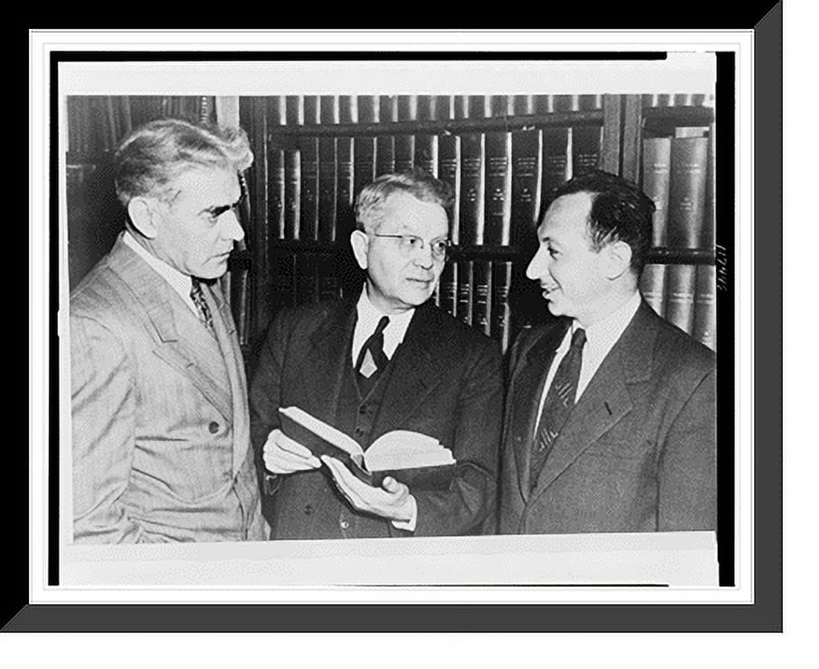 Historic Framed Print, [Dr. Harold C. Urey (center) confers with Dr ...