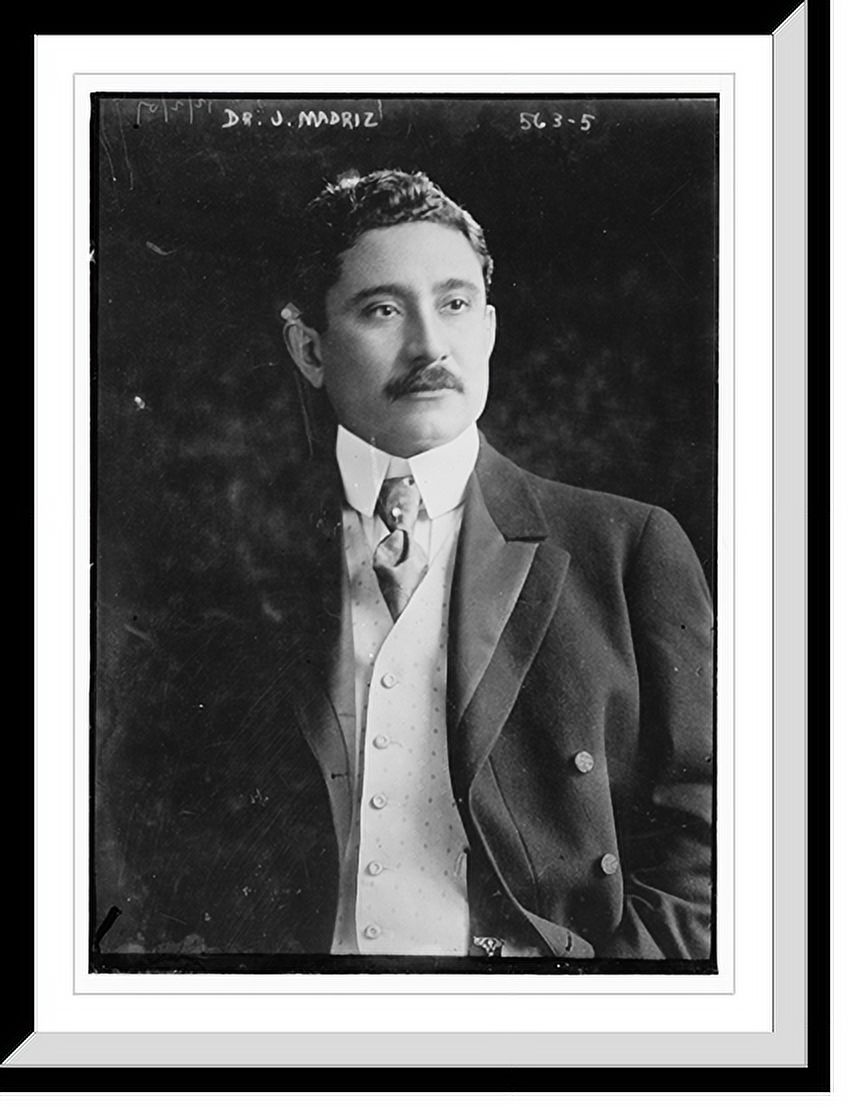 Historic Framed Print, Dr. J. Madriz, portrait bust, 17-7/8" x 21-7/8 ...