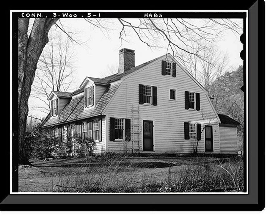 Historic Framed Print, Dr. Webb House, Woodbury, Litchfield County, CT, 17-7/8" x 21-7/8 ...