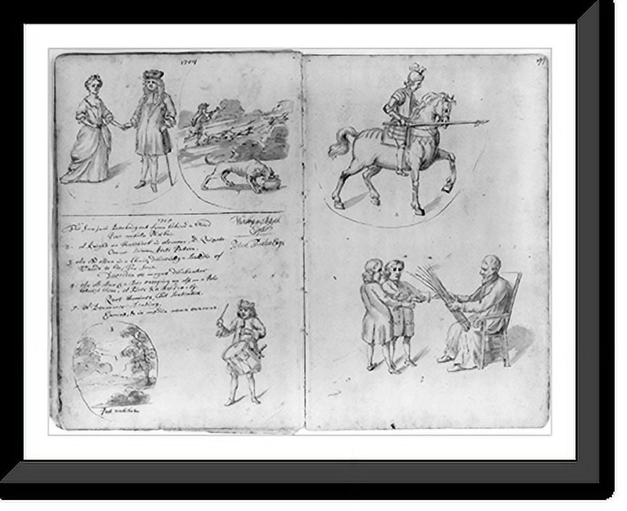 Historic Framed Print, [Drawings of annual guild days of Norwich ...