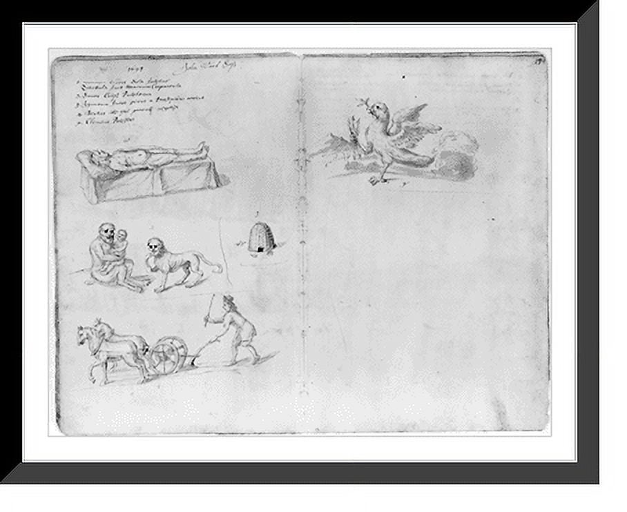 Historic Framed Print, [Drawings of annual guild days of Norwich ...