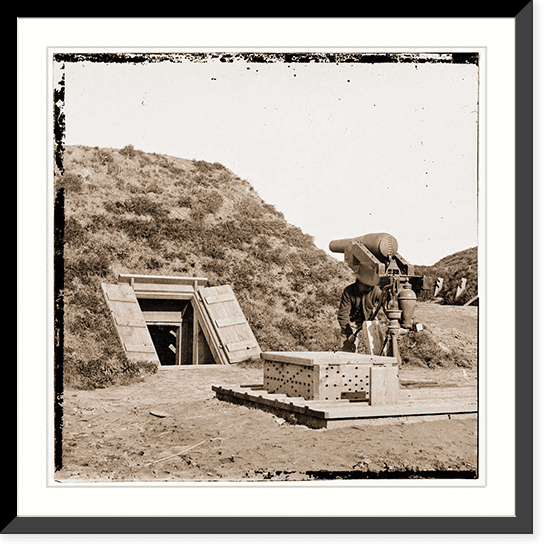 Historic Framed Print, Drewrys Bluff Virginia. Interior of Confederate ...