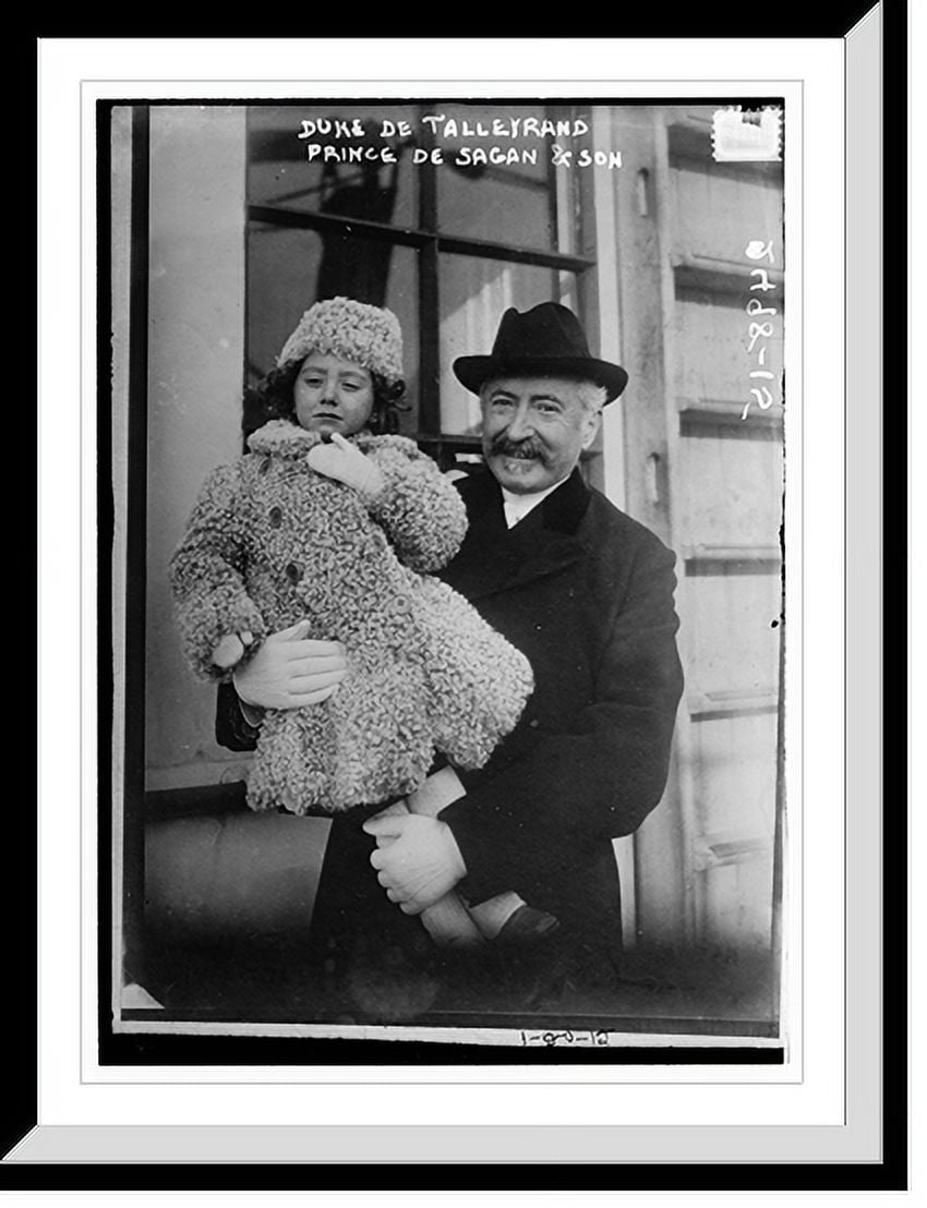 Historic Framed Print, Duke de Talleyrand Prince de Sagan and son, 17-7 ...