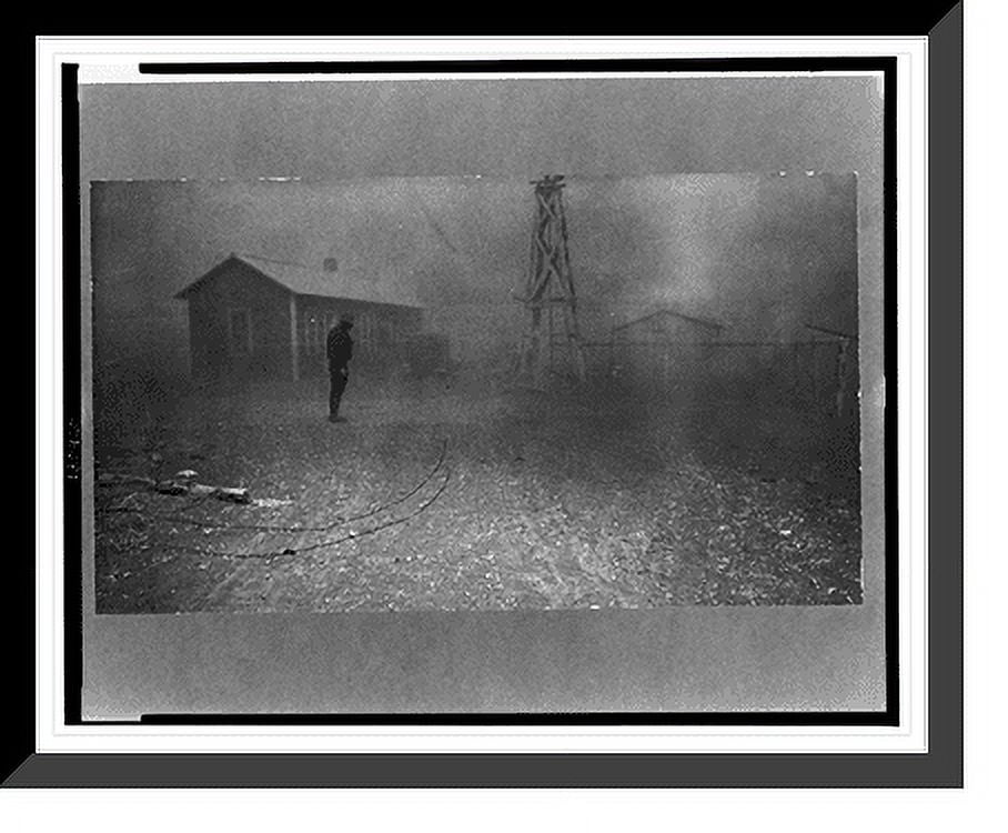 Historic Framed Print, Dust storm. It was conditions of this sort which ...