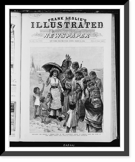 Historic Framed Print, Educating the Indians. a female pupil of the ...
