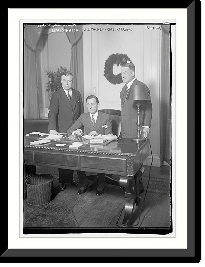 Historic Framed Print, Edw. Stanton, Mayor J.J. Walker, Chas. Kerrigan ...