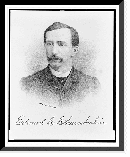 Historic Framed Print, [Edward C. Chamberlin, head-and-shoulders portrait, facing left].Geo. H ...