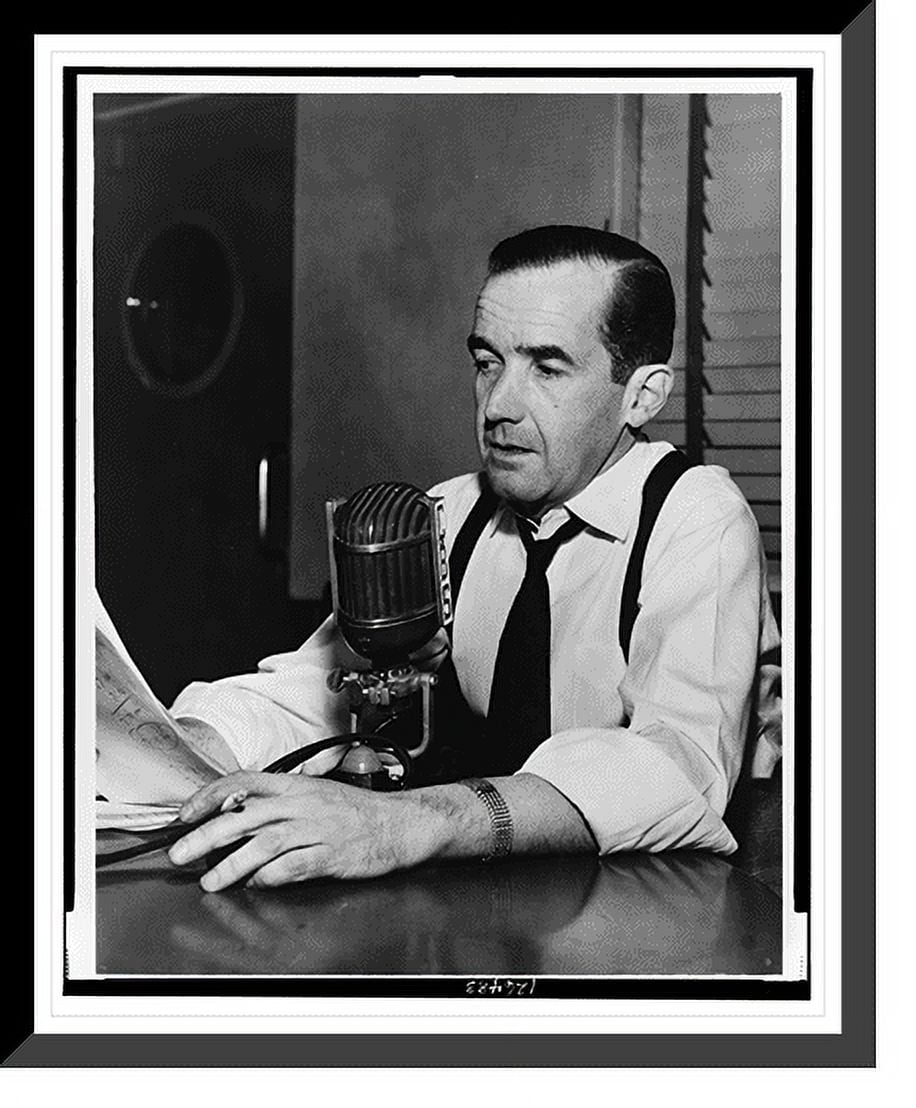 Historic Framed Print, [Edward R. Murrow, half-length portrait, seated ...