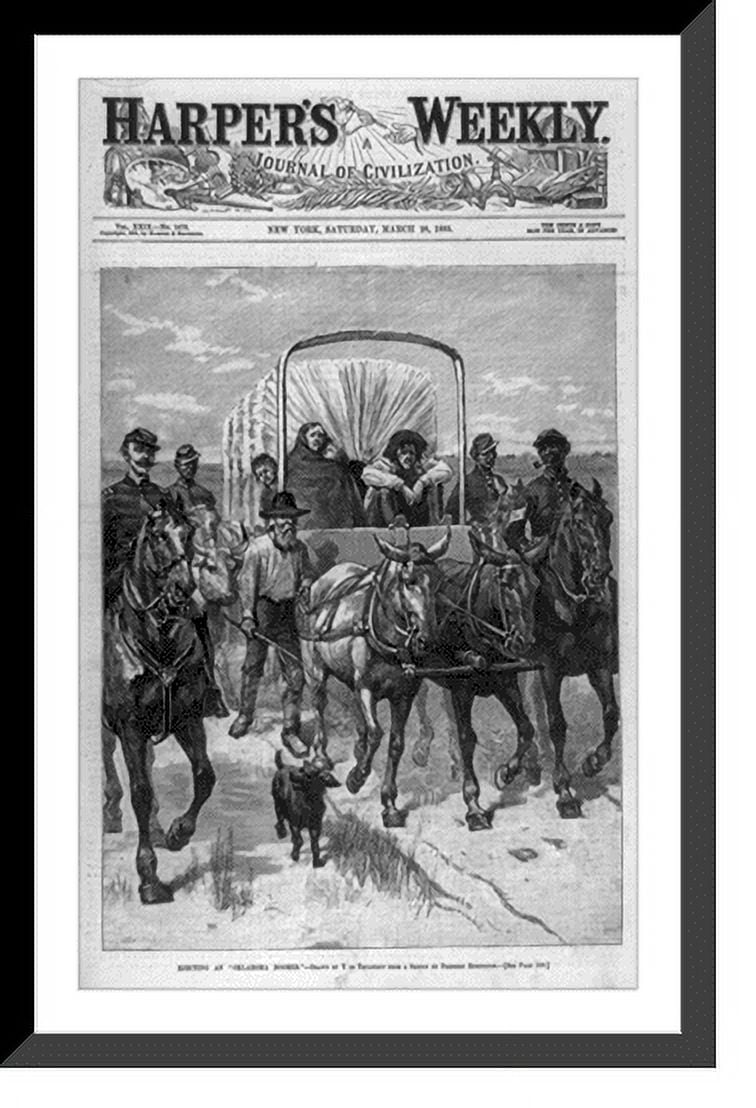 Historic Framed Print, Ejecting an Oklahoma boomer".drawn by T. de ...