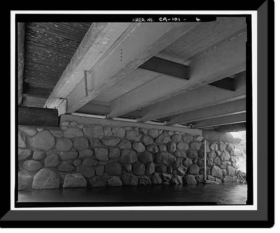 Historic Framed Print, El Capitan Bridge, Spanning Merced River on El Capitan crossover road ...