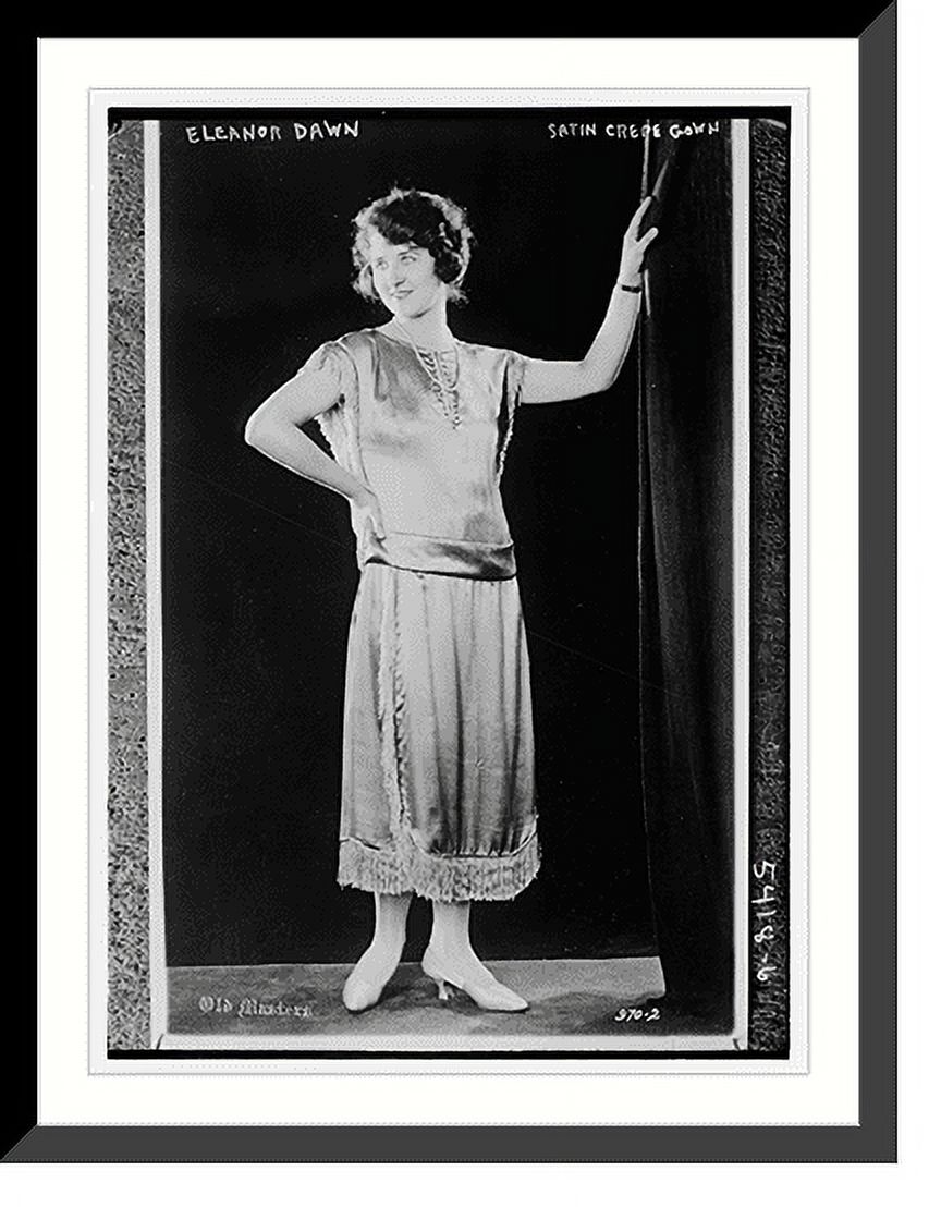 Historic Framed Print, Eleanor Dawn in satin crepe gown, 17-7/8" x 21-7 ...