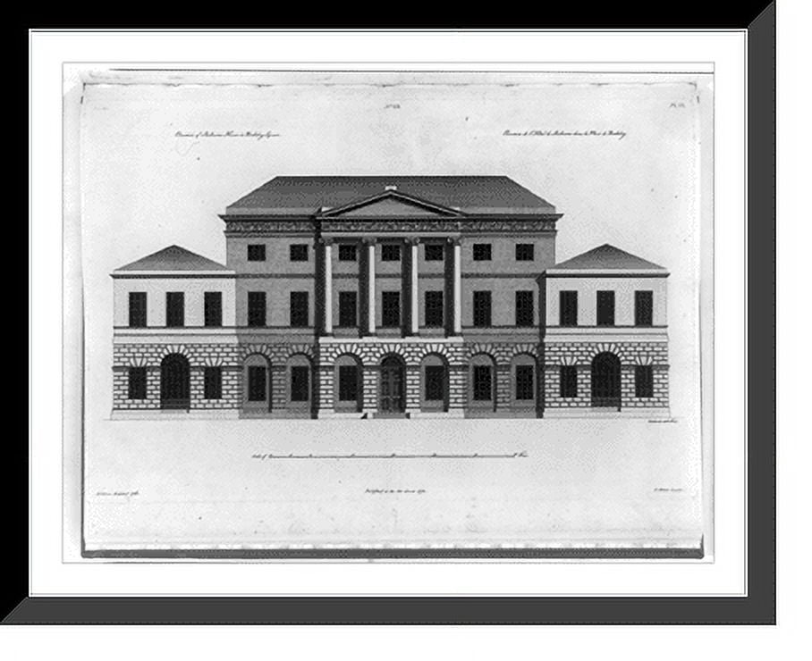 Historic Framed Print, Elevation of Shelburne House in Berkeley Square ...