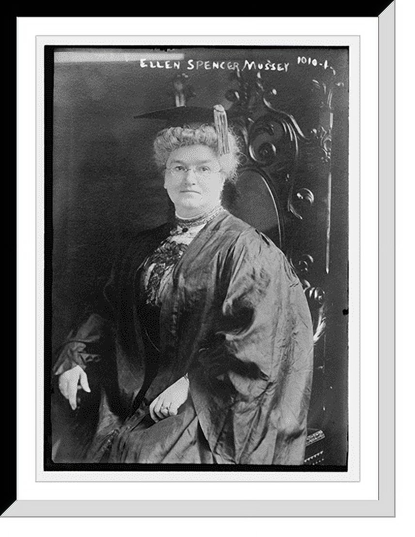 Historic Framed Print, Ellen Spencer Mussey, seated in academic dress ...