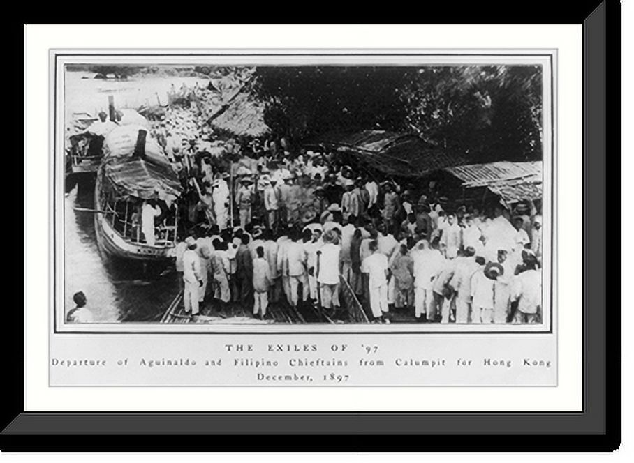 Historic Framed Print, [Emilio Aguinaldo, 1870?- ; departing, with 40 ...