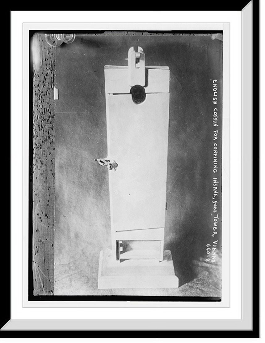 Historic Framed Print, English coffin for confining insane, Fool Tower ...