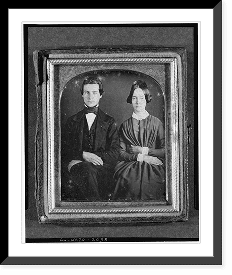 Historic Framed Print, [Erasmus Darwin and Emily Cooper, three-quarter ...